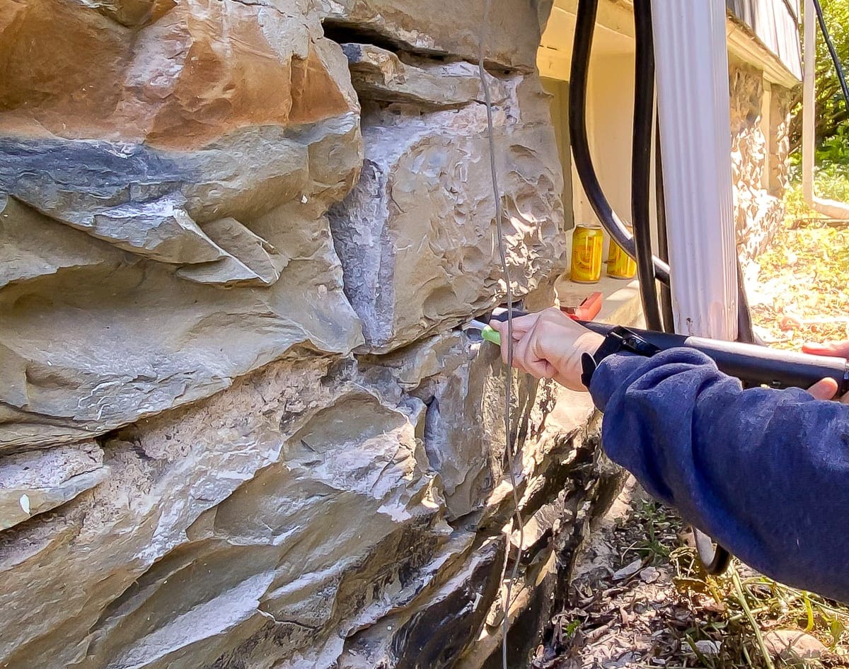 Repointing a Stone Foundation with Lime Mortar - Blake Hill House